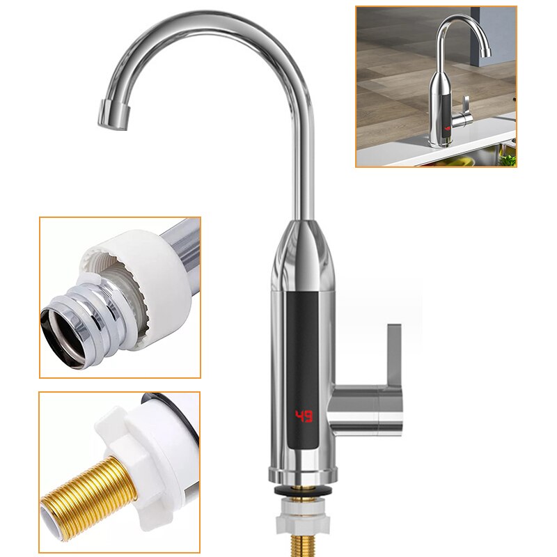 Incalzitor instantaneu de apa P3, 3000 W, LCD, argintiu, 42x20cm - eMAG.ro