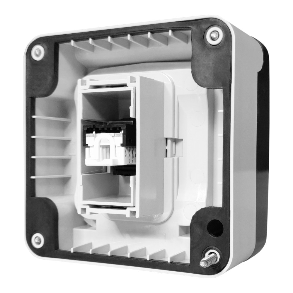 Priza RJ45, SCAME, CAT 6, Ermetica IP66, 95x95x95mm, Alb / Negru - eMAG.ro