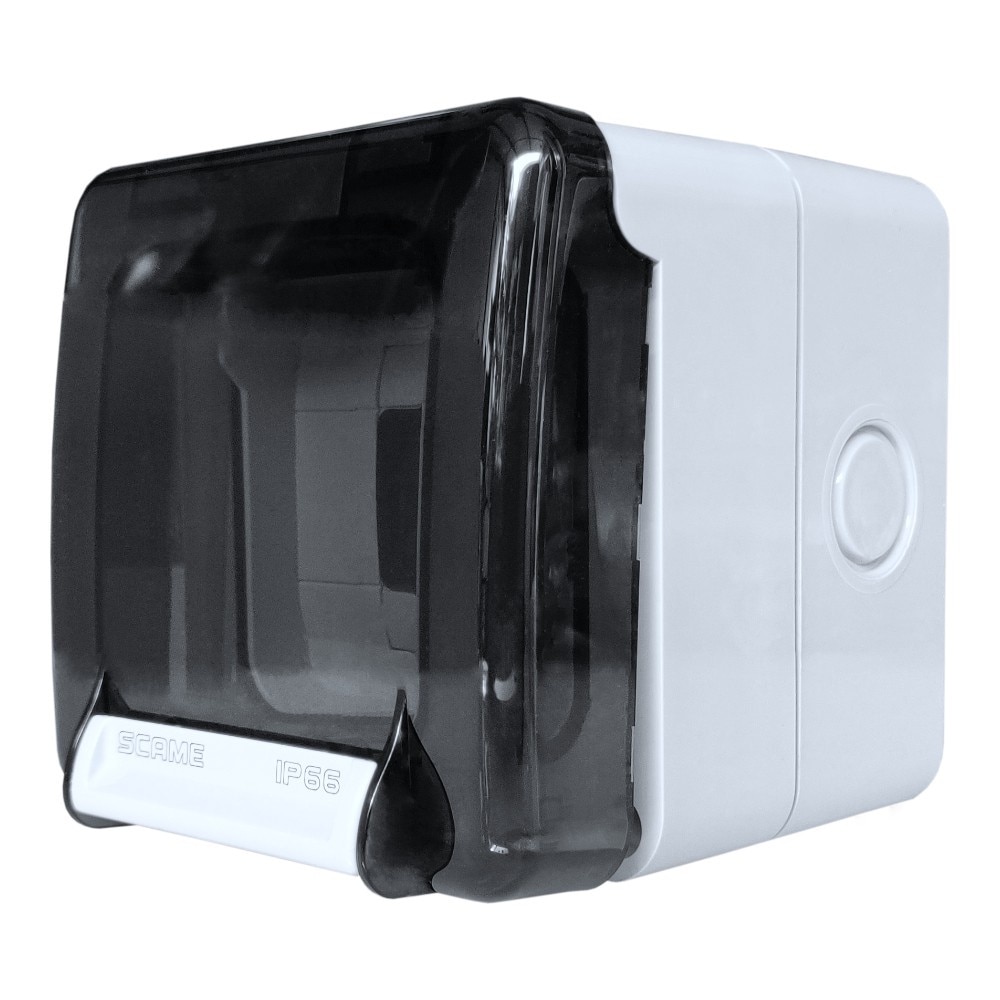 Priza RJ45, SCAME, CAT 6, Ermetica IP66, 95x95x95mm, Alb / Negru - eMAG.ro