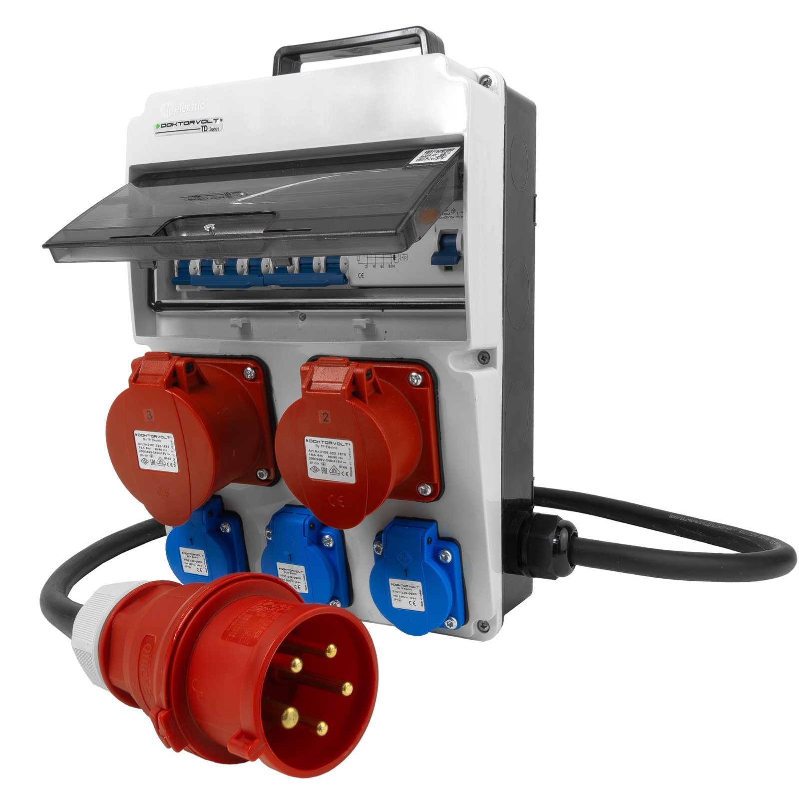 Tablou electric Doktorvolt CAS DV-8133-F, 3 prize 230V, 1 priza 32A CEE ...
