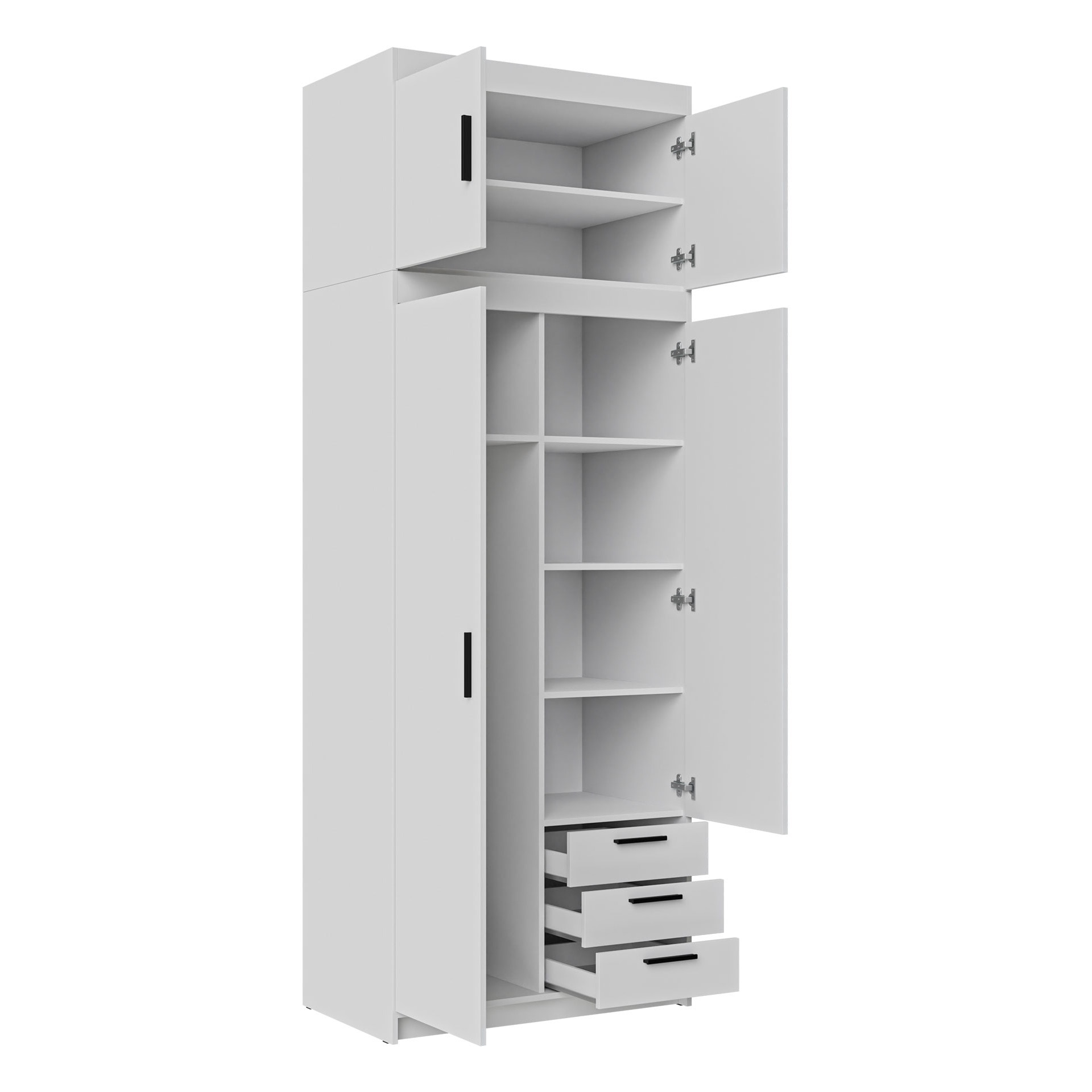 Dulap Melen 2D3S + modul, MIRJAN24, alb, 53x246x90 cm - eMAG.ro