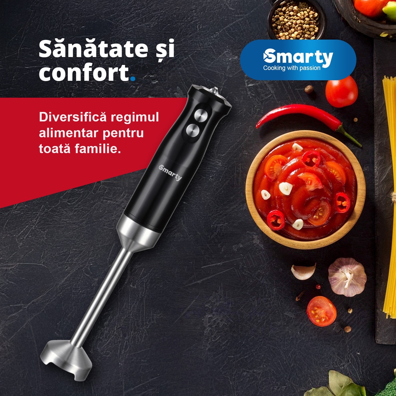 Set Blender 5 in 1 Smarty Advanced Pro 1000W, Mixer vertical ...