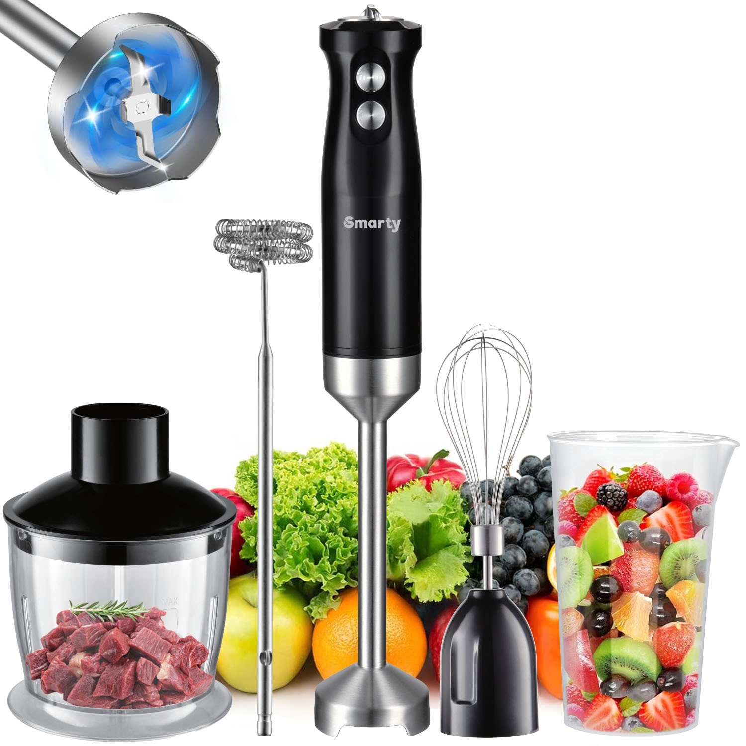 Set Blender 5 in 1 Smarty Advanced Pro 1000W, Mixer vertical ...