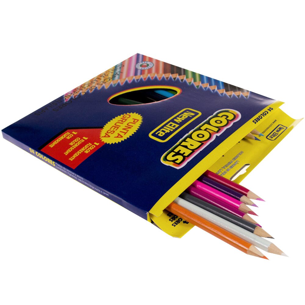 Set 24 creioane colorate, set de scoala de desenat/colorat, New Elite ...