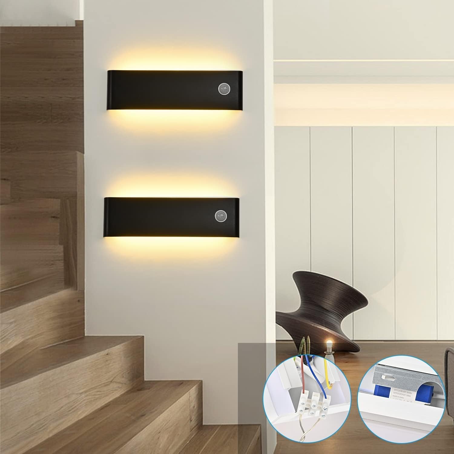 Aplica pentru perete, pentru interior, cu iluminare sus-jos, cu senzor ...