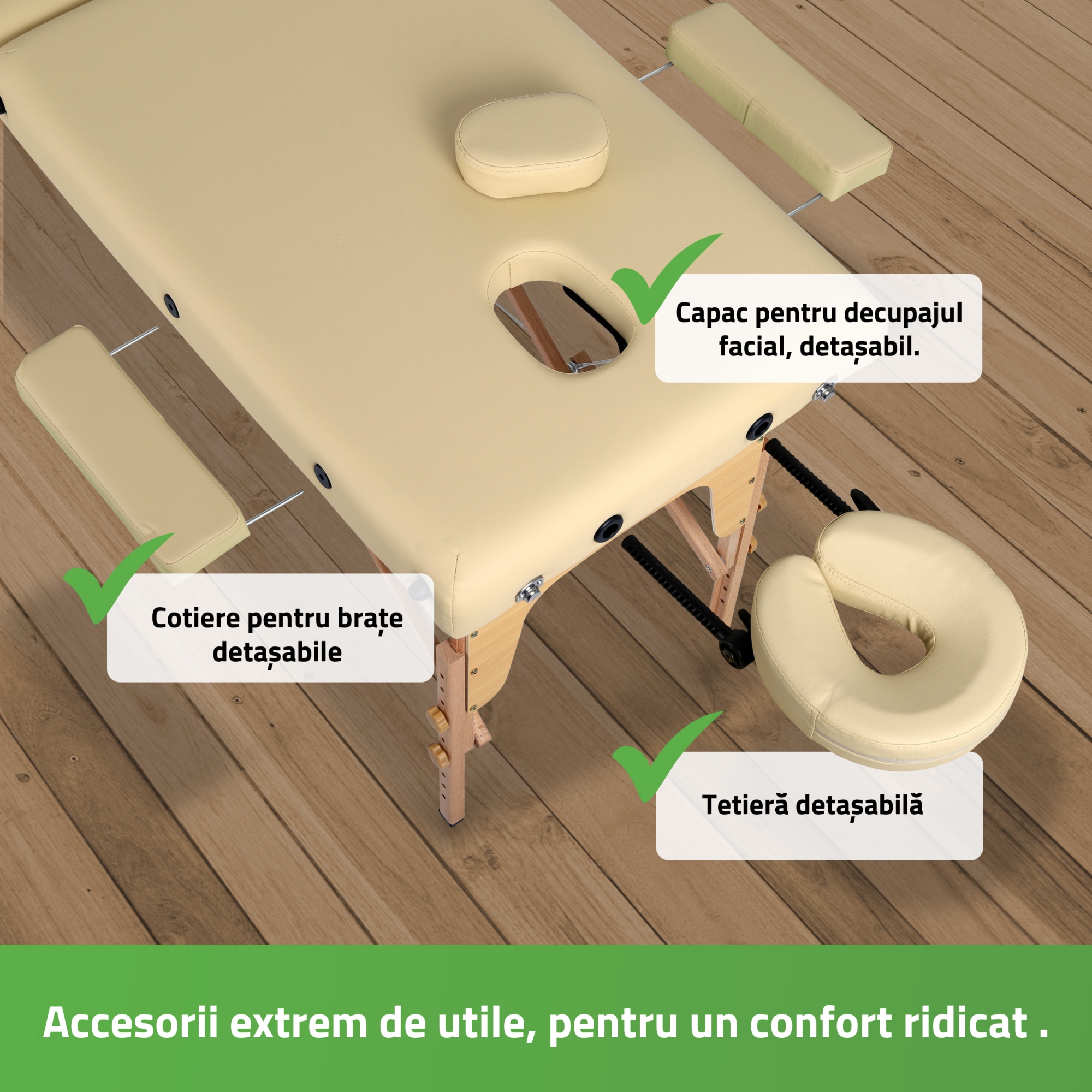 Masa de masaj pliabila /portabila universala, Aveno Life Sofia Light, cu tetiera, usor de ...