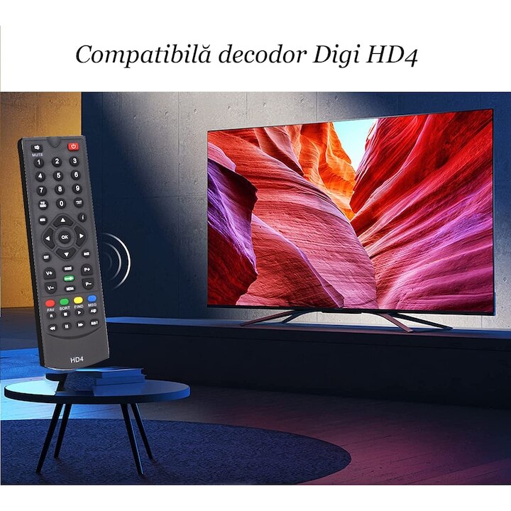 Telecomanda Compatibila decodor Digi HD4 GSC@773 neagra, baterii ...