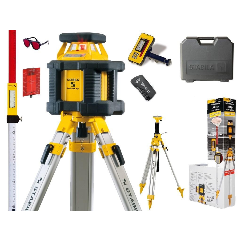 Set LAR 250 nivela laser rotativ orizontal si vertical +trepied 220cm ...