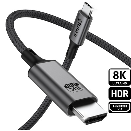 Cablu USB C la HDMI LUVLU®, UHD 8K@60Hz, 4K@240Hz, HDR, 3D, HDCP ...