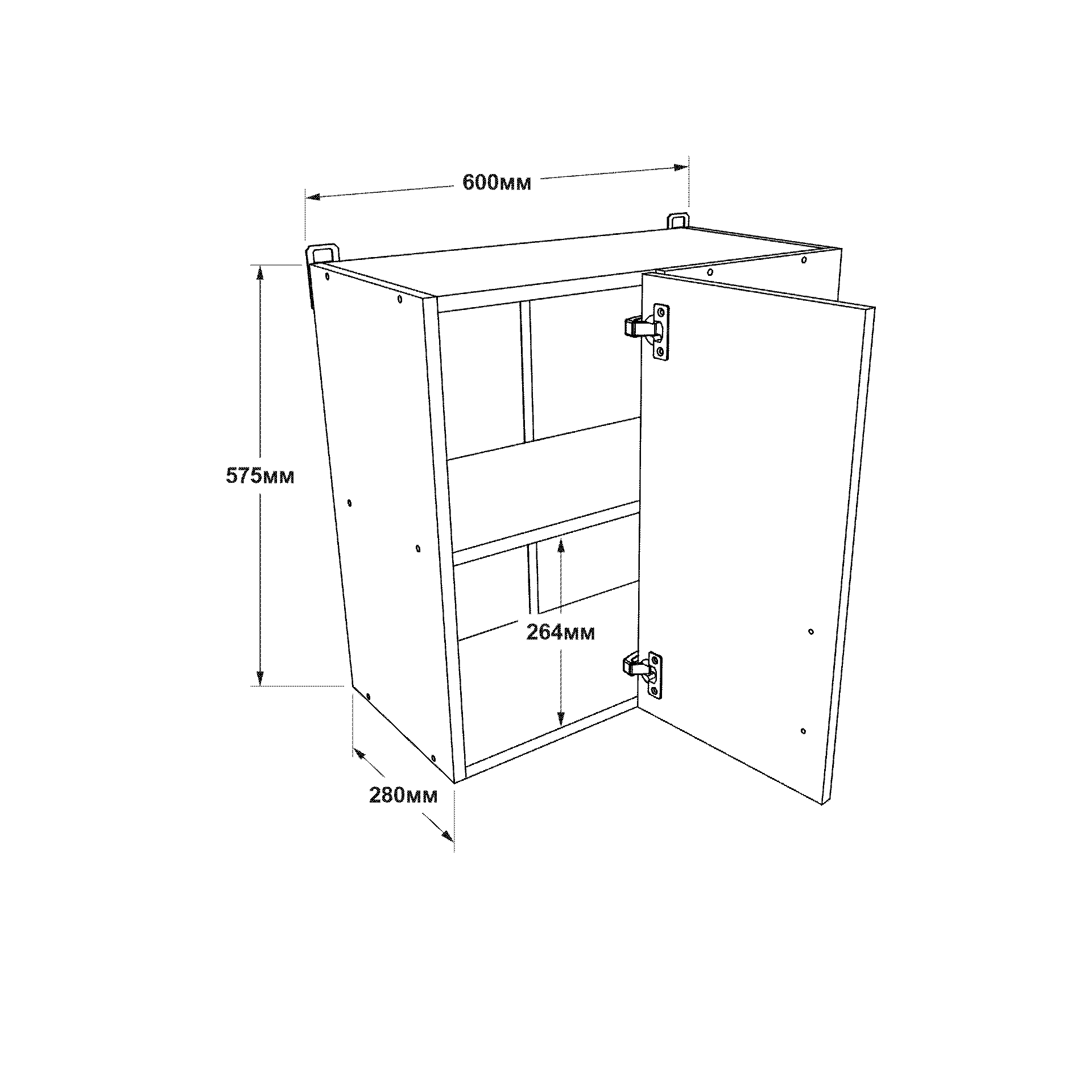Corp superior de colt, ECO 600, Everest Mebel, 60x30x58 cm, Alb/Kraft ...