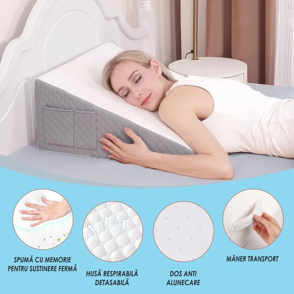 Perna Suport cu Plan Inclinat din Spuma cu Memorie, Linomag®, pentru ...