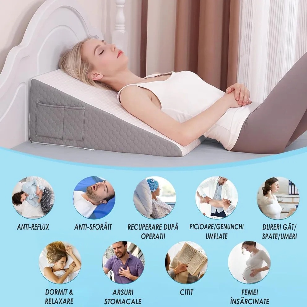 Perna Suport cu Plan Inclinat din Spuma cu Memorie, Linomag®, pentru ...