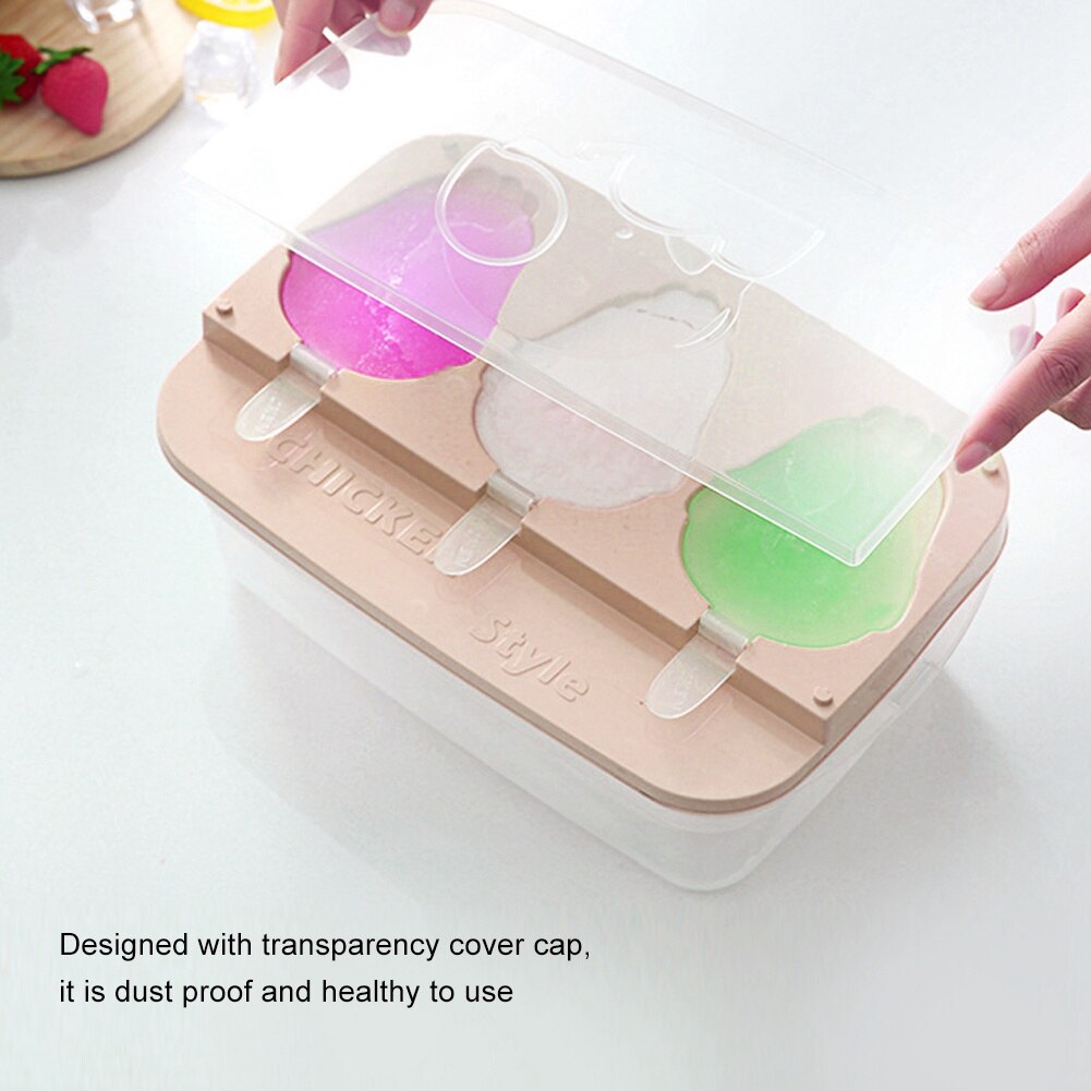 Forma prajituri, maker inghetata, design pui, capac transparent, roz ...