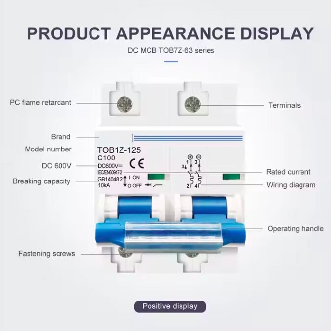 Disjunctor Automat 125A pentru Sisteme Fotovoltaice, Protectie Baterie ...