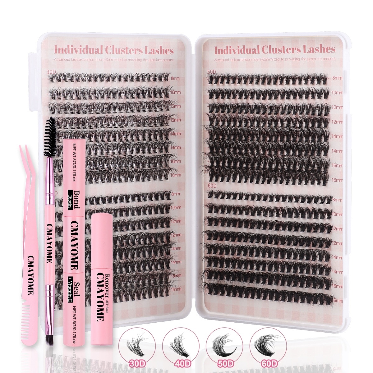 Set de extensii de gene individuale, 640 buc, 30D 40D 50D 60D, 8-16mm ...