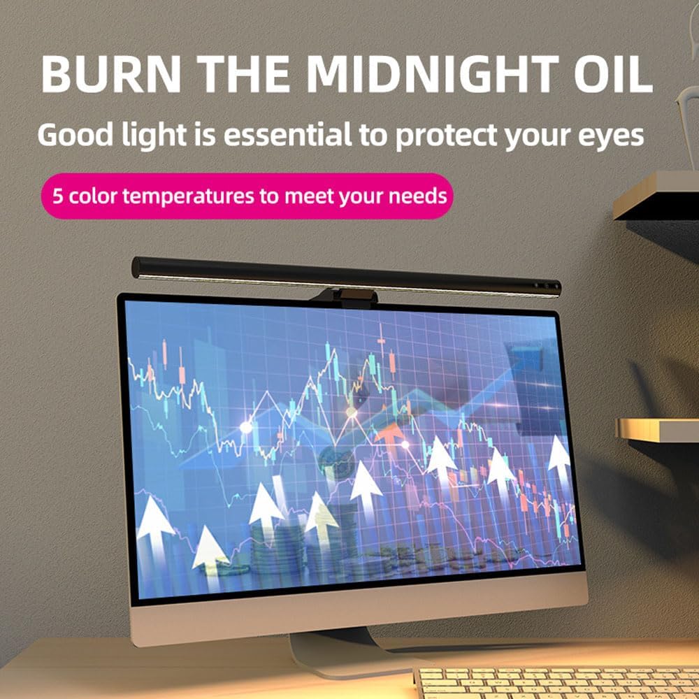 Lampa LED pentru Monitor, Excitat®, Protectie Ochi, 5 Culori Reglabile ...