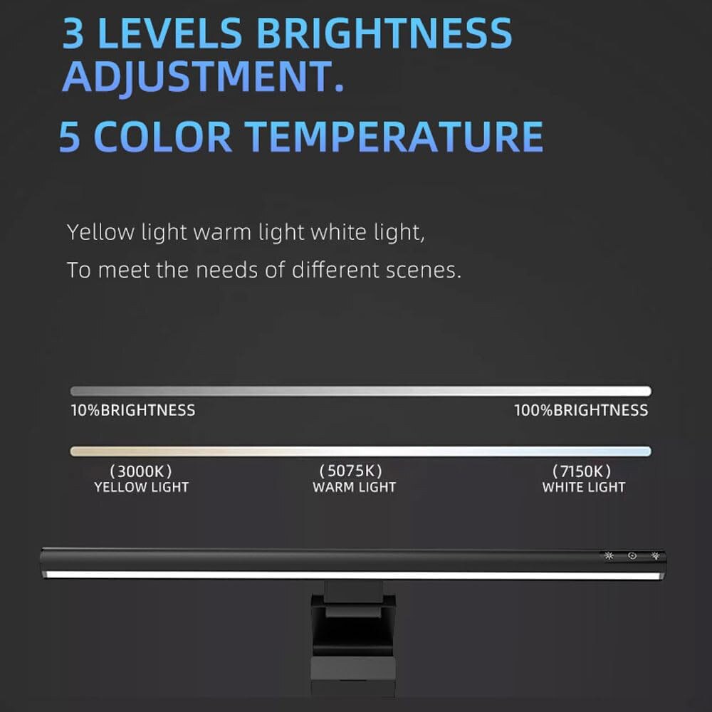 Lampa LED pentru Monitor, Excitat®, Protectie Ochi, 5 Culori Reglabile ...