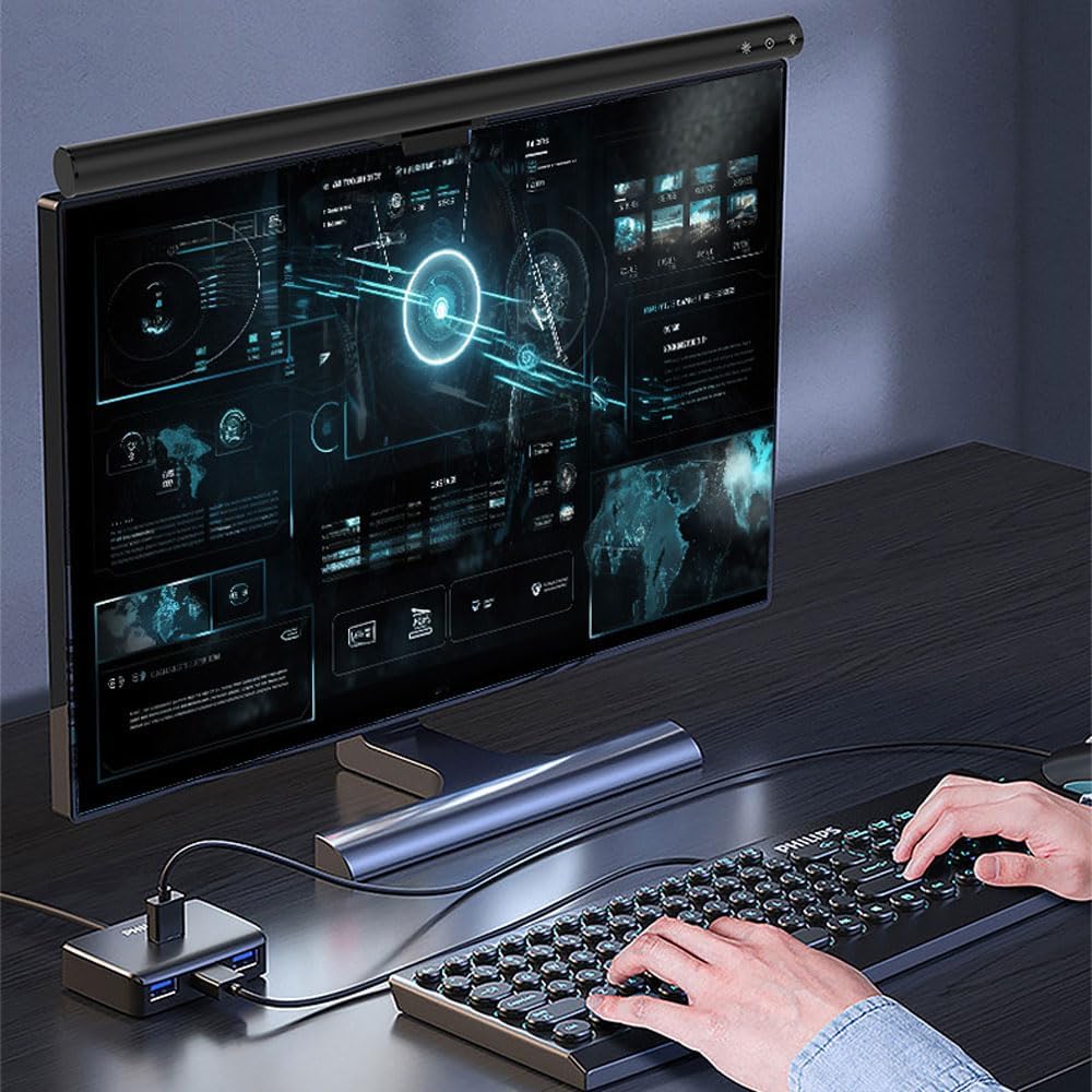 Lampa LED pentru Monitor, Excitat®, Protectie Ochi, 5 Culori Reglabile ...