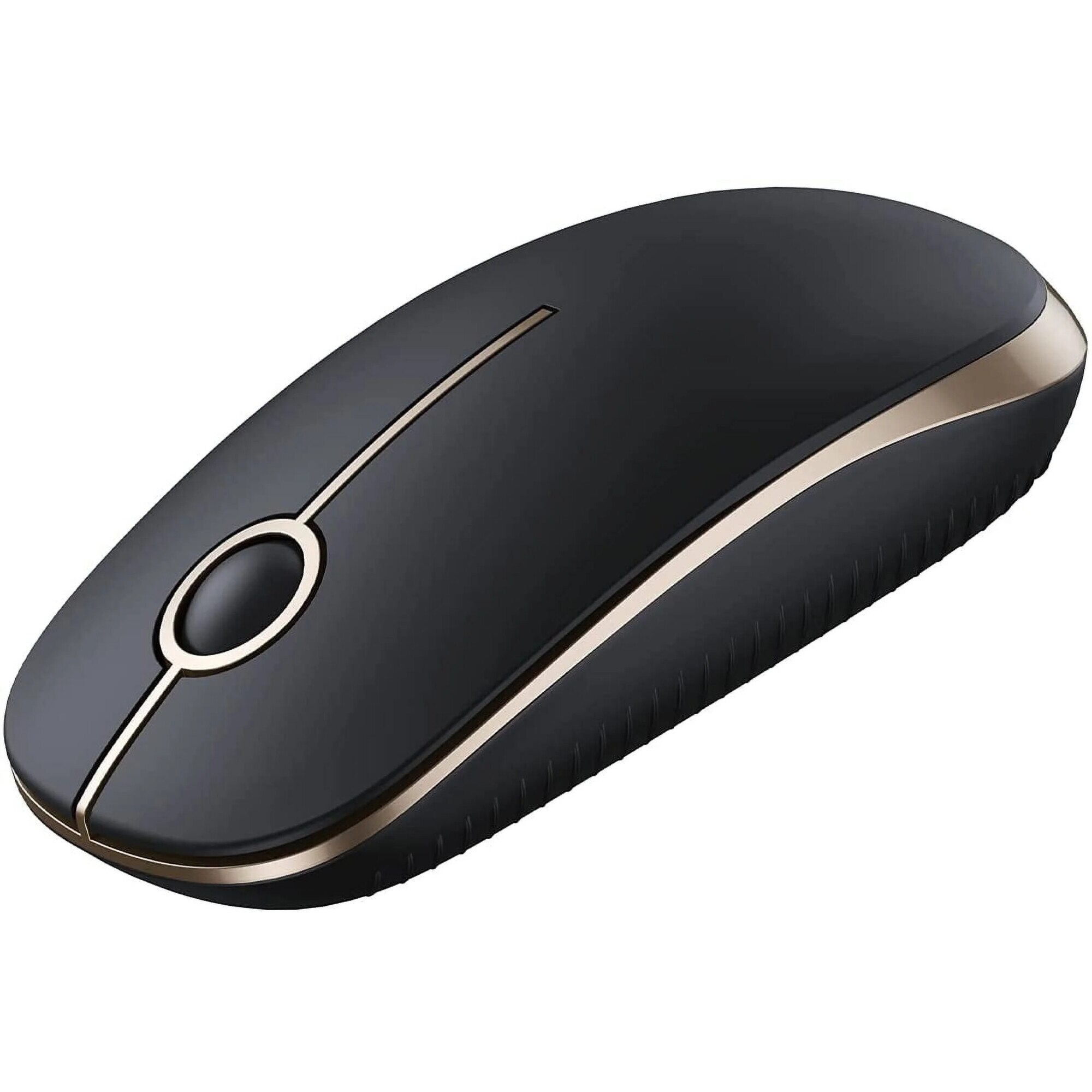 Mouse wireless, ultra-subtire, 2.4G, negru si auriu, design compact ...