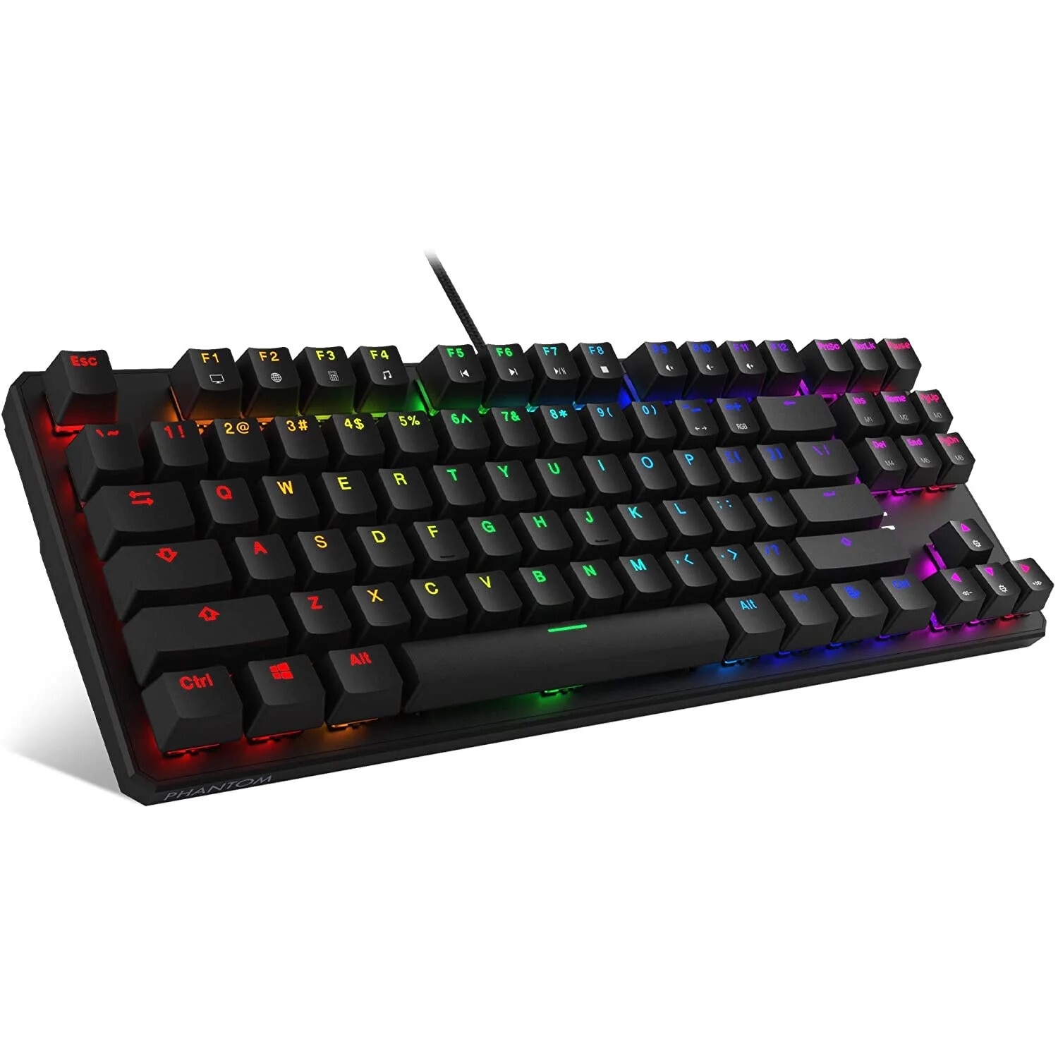 Tastatura mecanica RGB 87 taste, switch-uri Outemu, cablu USB impletit ...