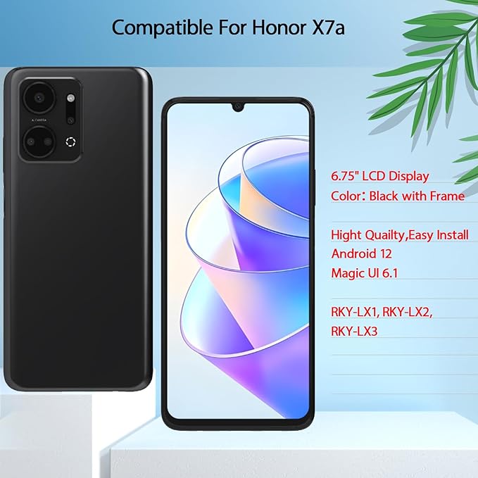 YHX-OU ecran TFT 6.75 inch negru + rama pentru Honor X7a RKY-LX2 LX1 ...