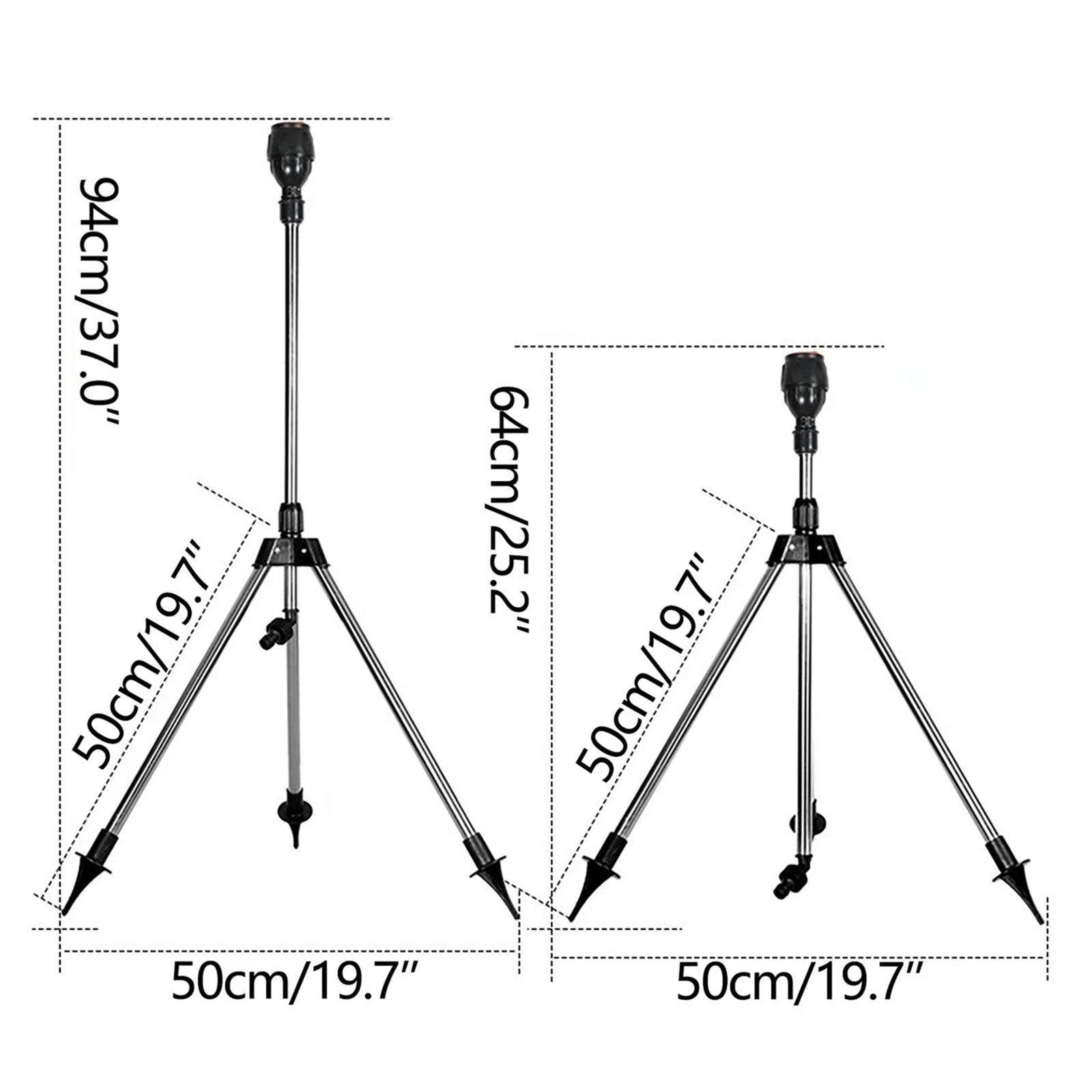 Aspersor rotativ pe trepied, inox, 360 grade, ajustabil, pentru gradina ...