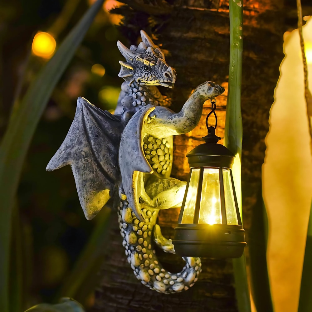 Felinar de exterior cu dragon atasat, design elegant si modern, panou ...