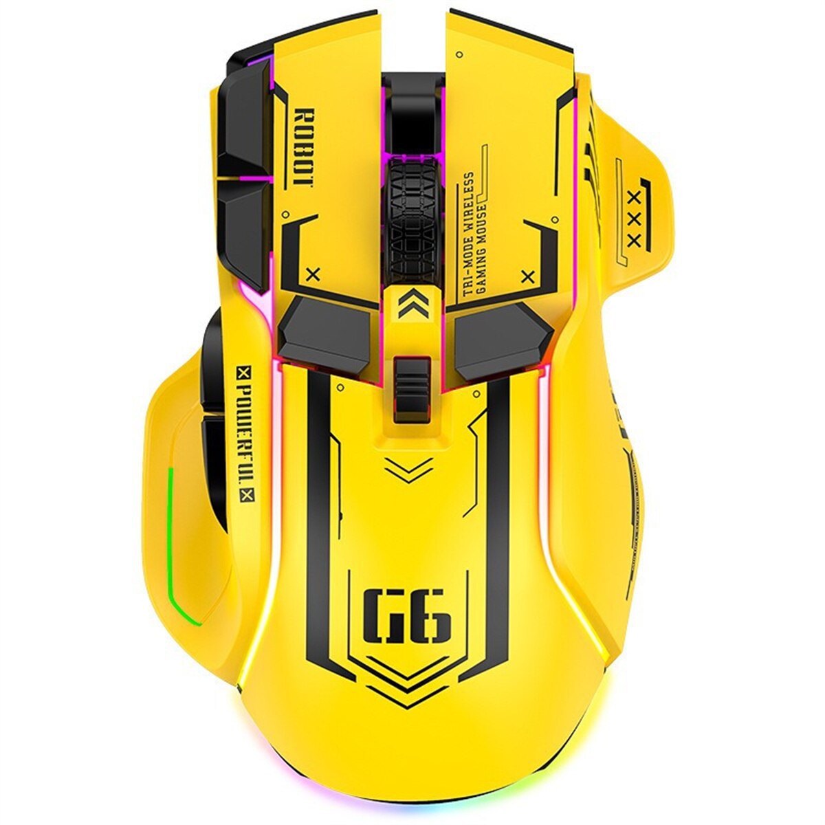 Mouse wireless 3-in-1 G6, neagră, conectivitate Bluetooth și cablu ...