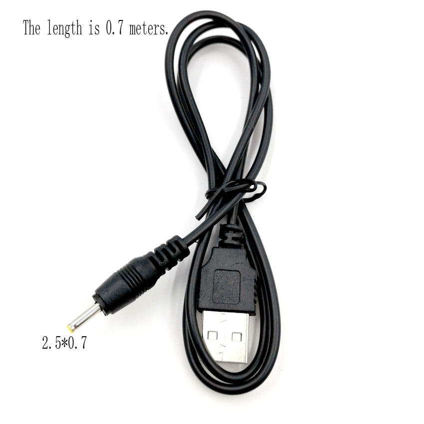 Cablu alimentare USB la DC 2.5 mm x 0.7 mm, 70 cm, negru, Nafpro - eMAG.ro