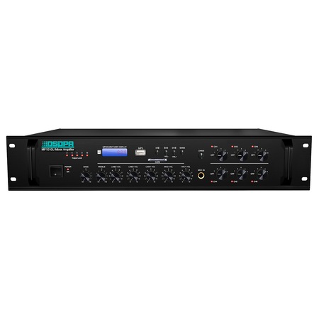 Amplificator 350W cu mixer pe 100V & 4-16Ohmi, DSPPA MP1010U, 6 zone, intrari 4Mic si 3AUX, USB ...