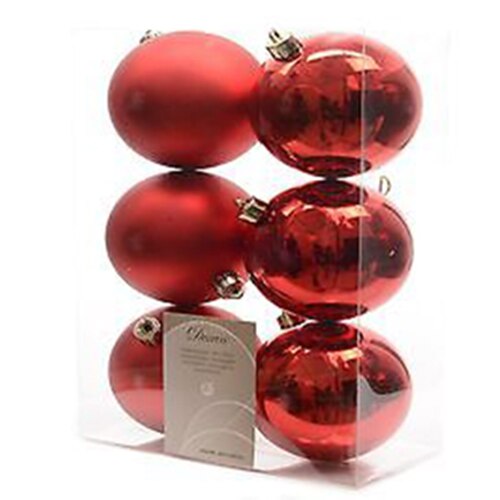 Set de 6 globuri Kaemingk, 8 cm, Rosu - eMAG.ro