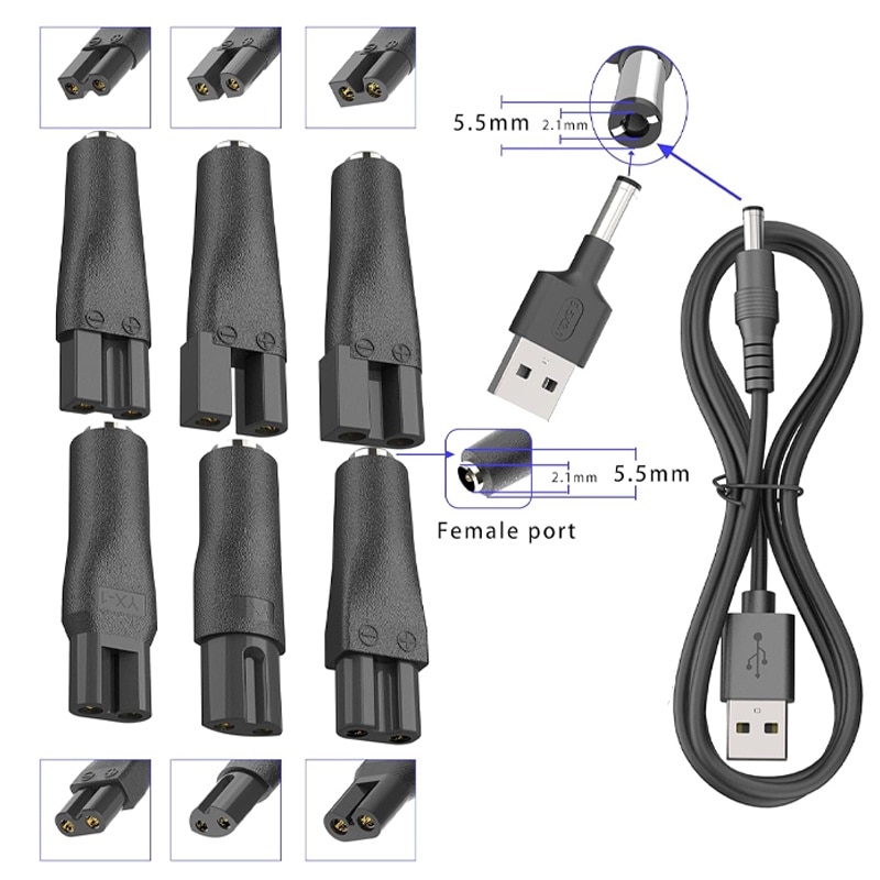 Set 8 Cablu Alimentare Aparat Ras Philips, Rqiurpn, cu 6 adaptoare ...