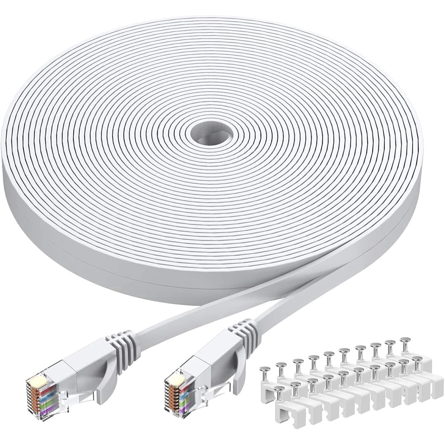 Cablu Retea, Format Plat Flexibil Cat6, cu Mufa, Conector RJ45, 20m ...
