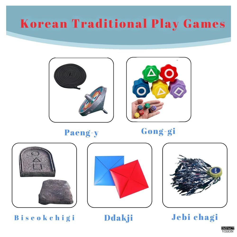 Set Complet de 5 jocuri Coreene : Gonggi, Paeng-y, Ddakji, Biseokchigi ...