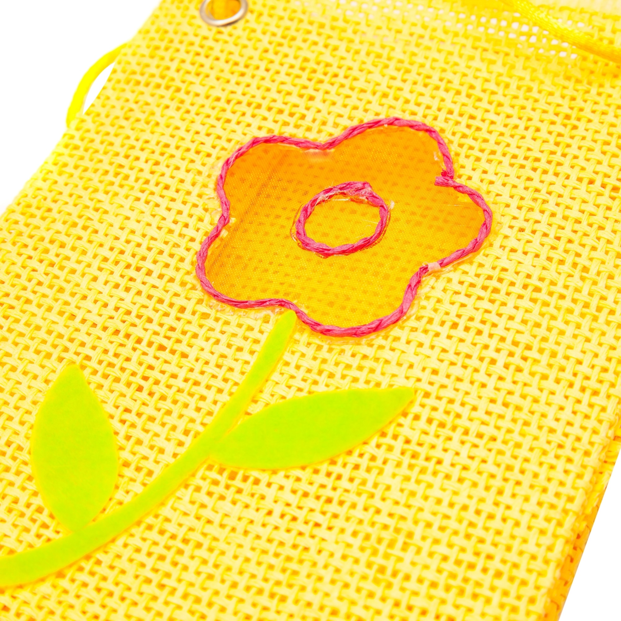 Punga cadou cu floare, rafie, 31,5x12,5x8 cm, Galben - eMAG.ro