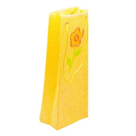 Punga cadou cu floare, rafie, 31,5x12,5x8 cm, Galben - eMAG.ro