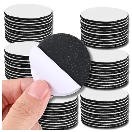 Banda velcro autoadeziva rotunda 50mm, Edibazzar set 60 bucati, negru ...