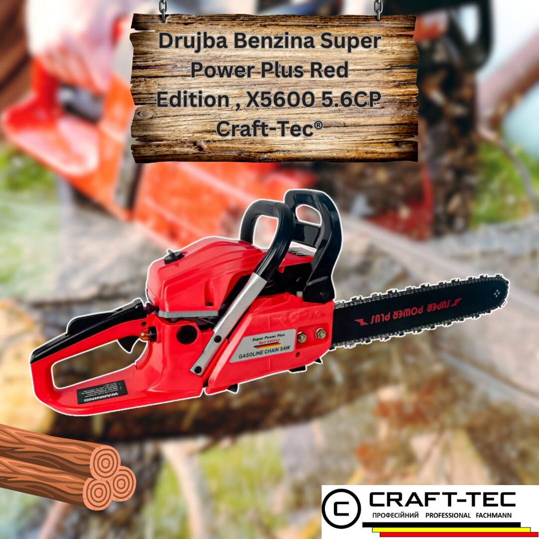 Craft-Tec® Super Power Plus Red Edition benzines láncfűrész, X5600, 5,6 ...