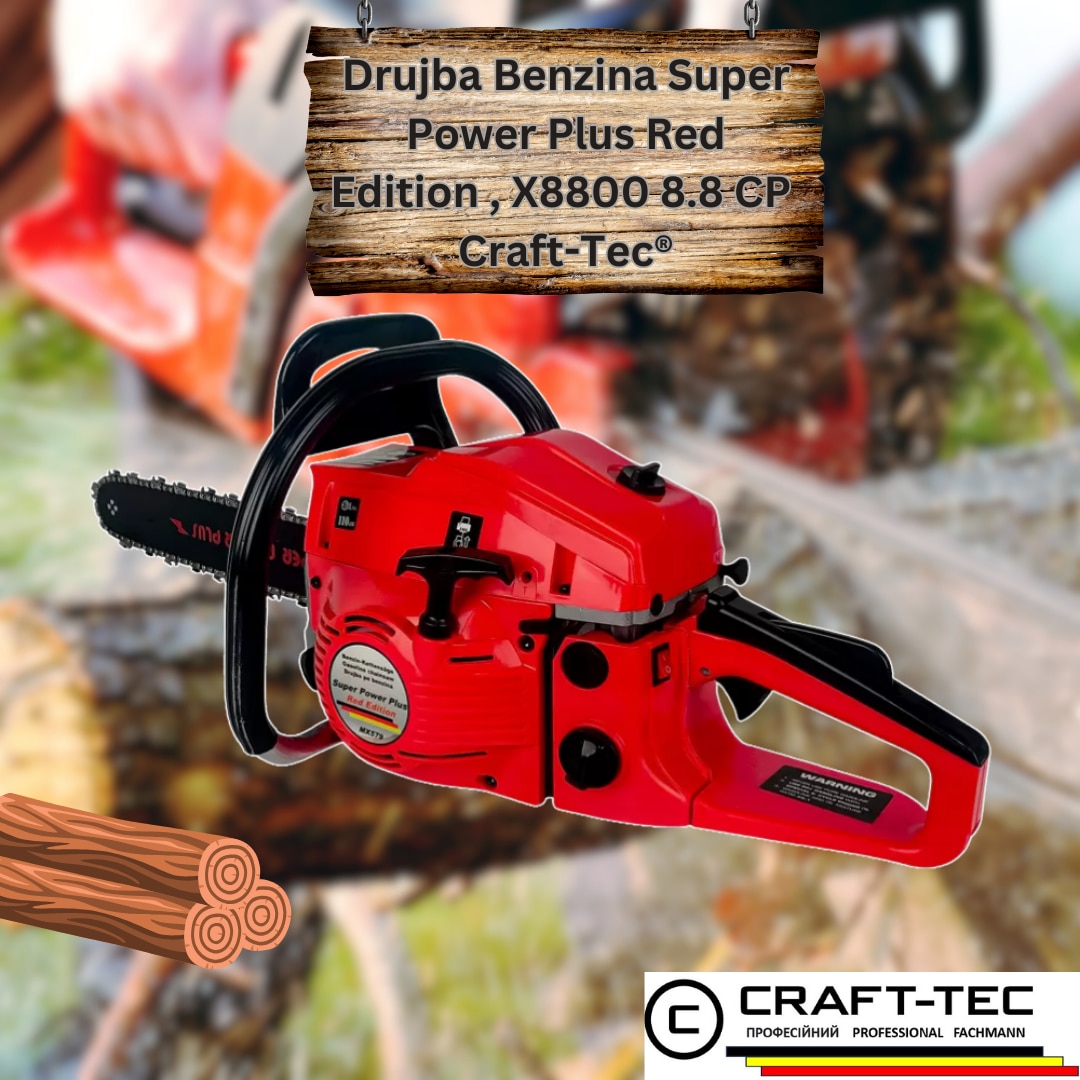 Drujba pe Benzina Craft-Tec® Super Power Plus Red Edition, X8800, 8.8 ...