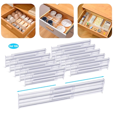 Set 10 Organizatoare Pentru Sertar, Excitat®, Divizoare Ajustabile ABS ...