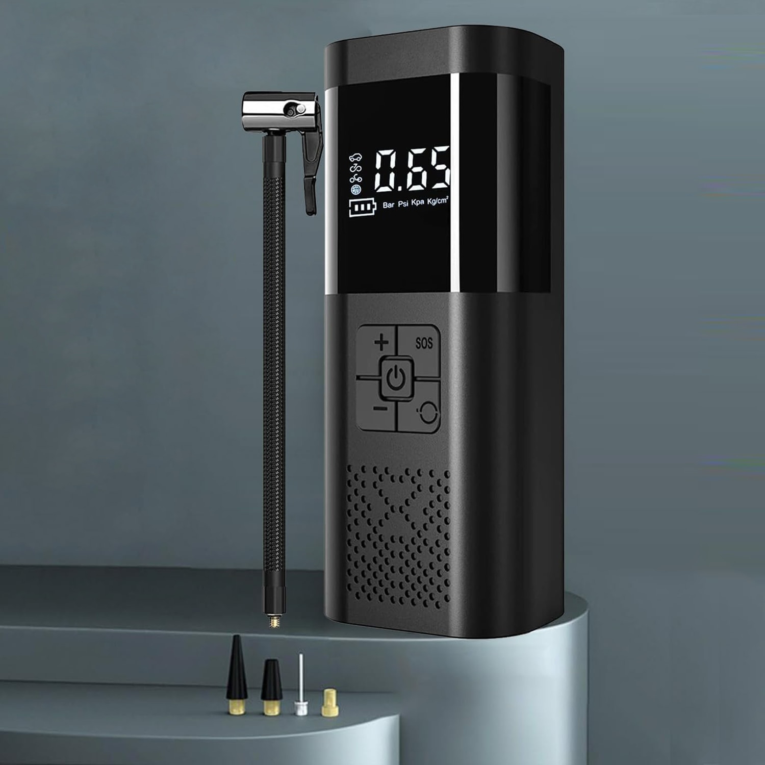 Pompa de umflat electrica, 6000mAh, 150PSI, cu manometru digital LCD ...