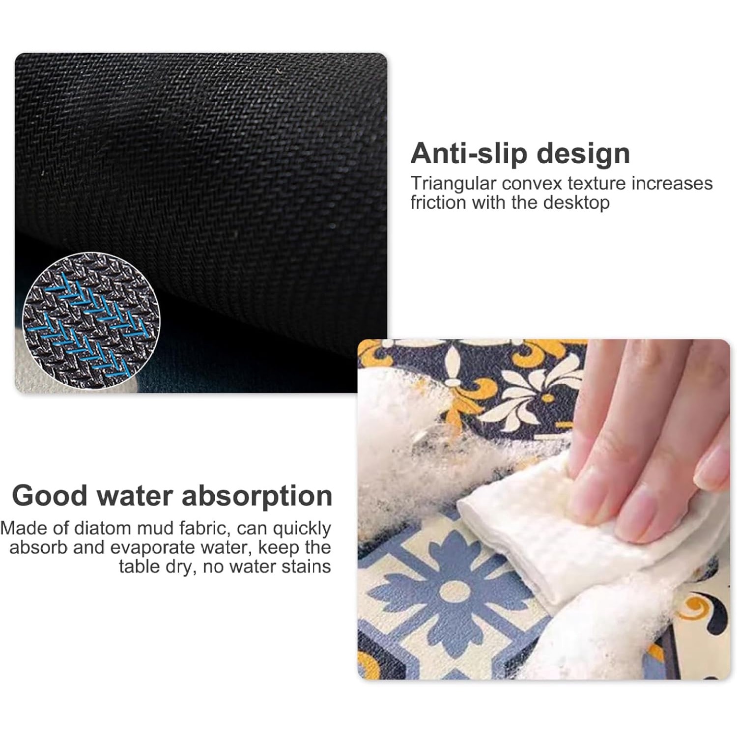 Covoras uscare vase, Diatomit, Rezistent la frecare, Absorbant, Usor de ...