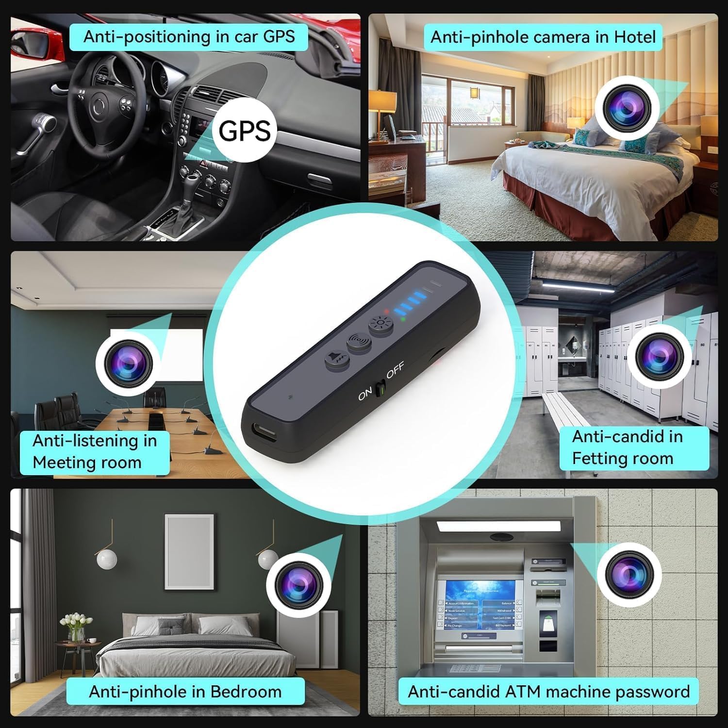 Detector Profesional Aparate Spionaj，SHIJOOE，detecteaza camere ascunse ...