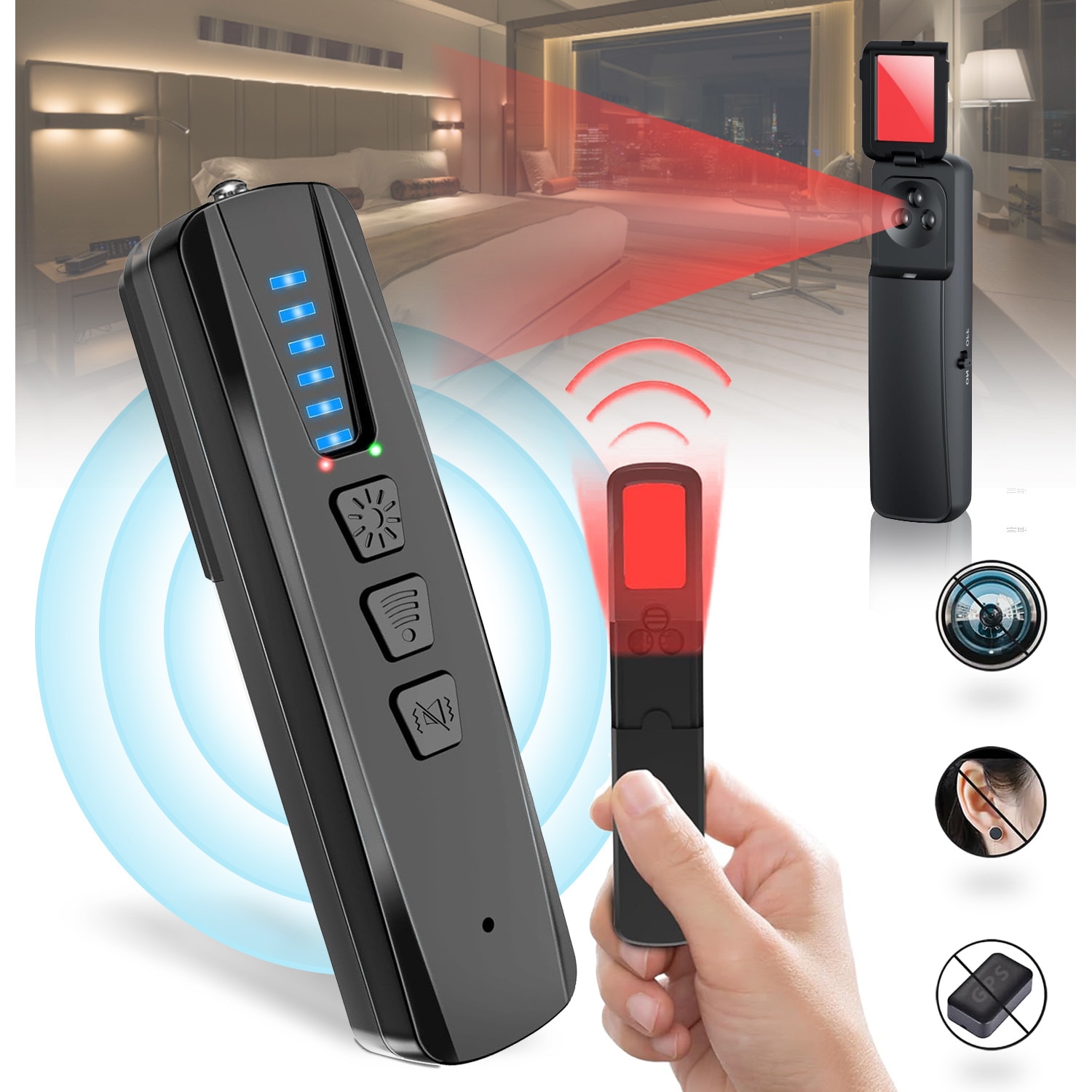 Detector Profesional Aparate Spionaj，SHIJOOE，detecteaza camere ascunse ...