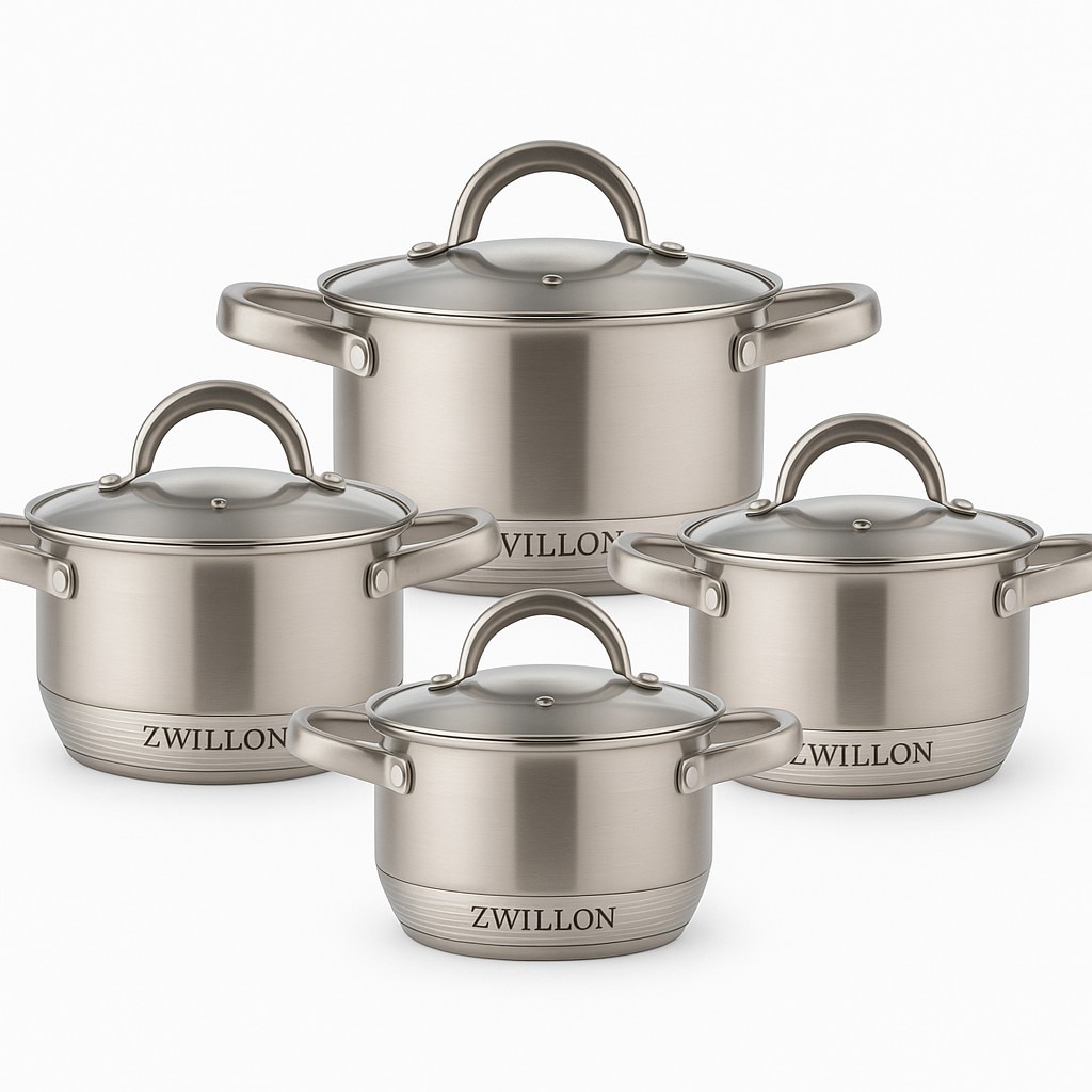 Set de oale din inox cu buline, Zwillon, 8 piese, 2.1L, 2.9L, 3.9L, 6 ...
