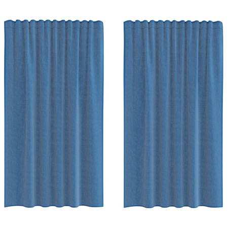 Perdele voal cu bucle vidaXL, 2 buc, Albastru regal, 140x175 cm 4102302 ...