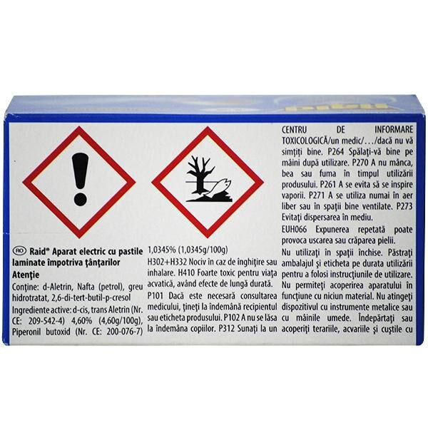 Pachet - 4 x Raid rezerva lichida anti tantari 30 nopti, 21ml + 2 x Set ...