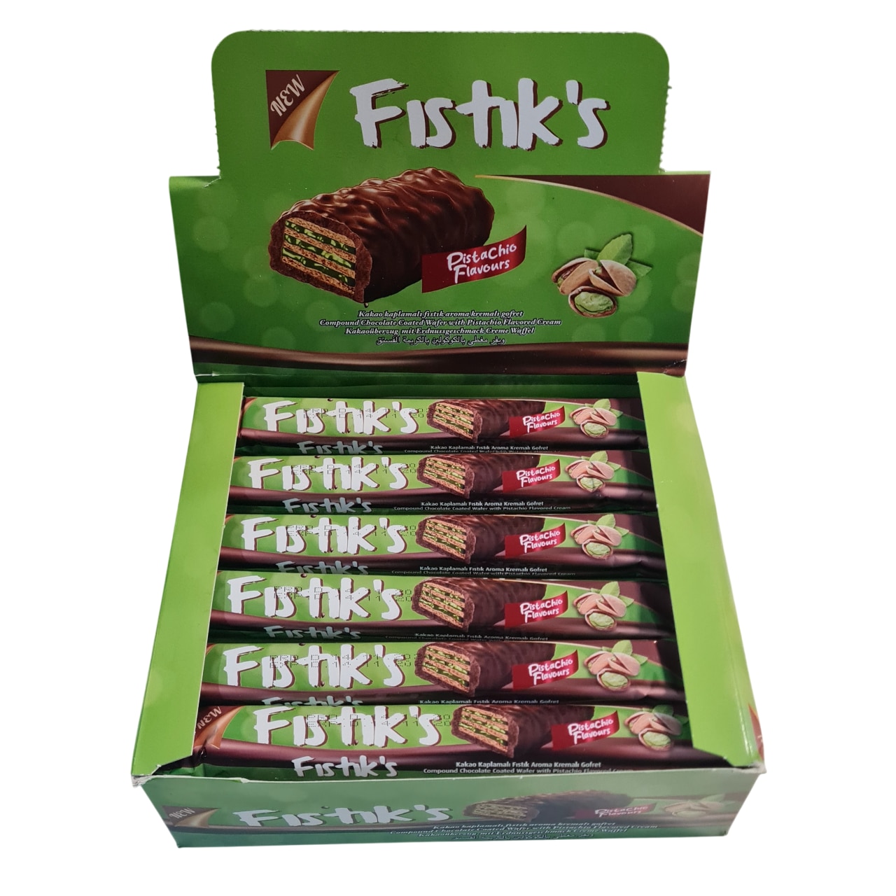 Napolitana cu Fistic Tip Dubai, Fistiks, 24 de bucati x 25 gr (24256454 ...