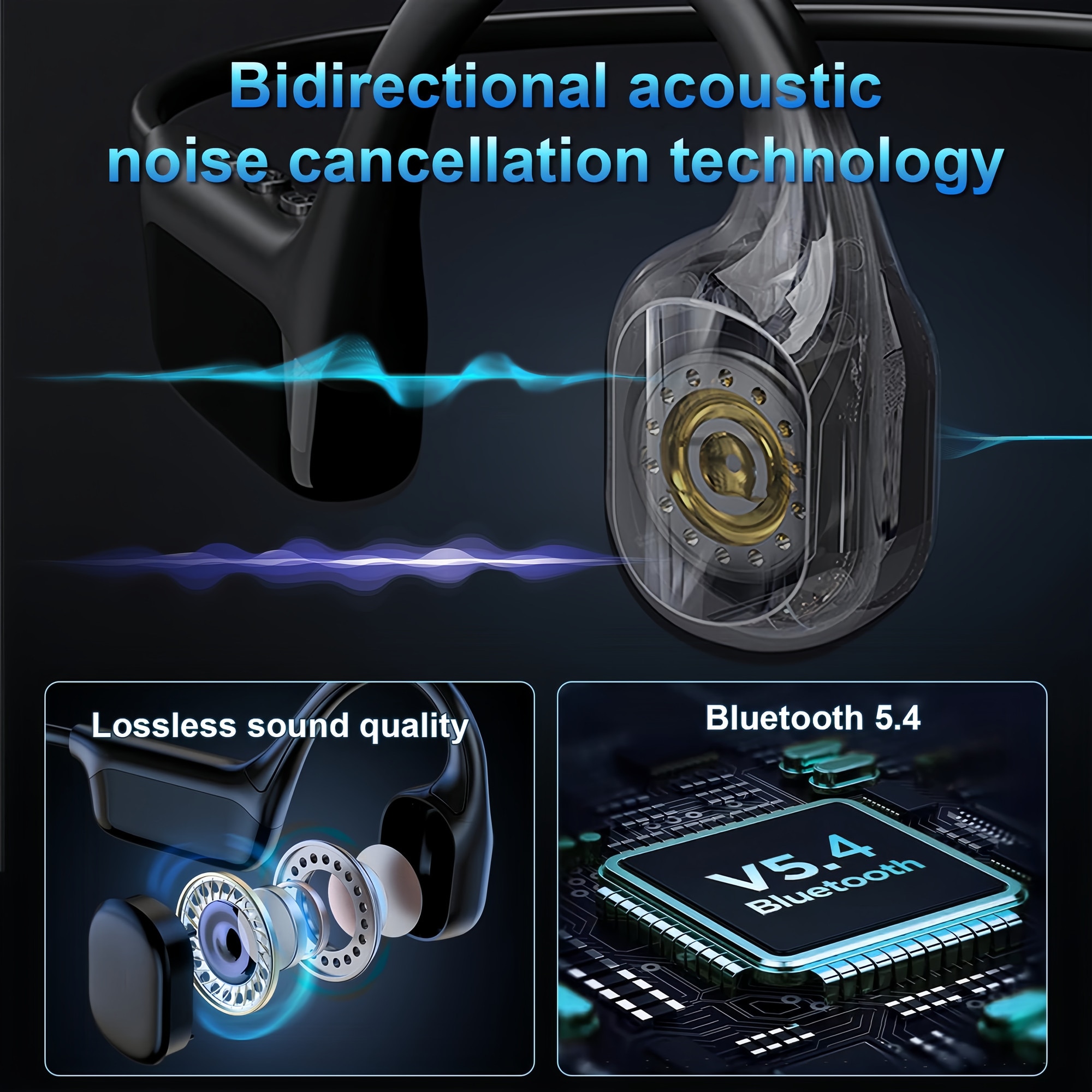 Casti wireless pentru inot, Casti cu conductie osoasa 2 in 1 cu MP3 ...