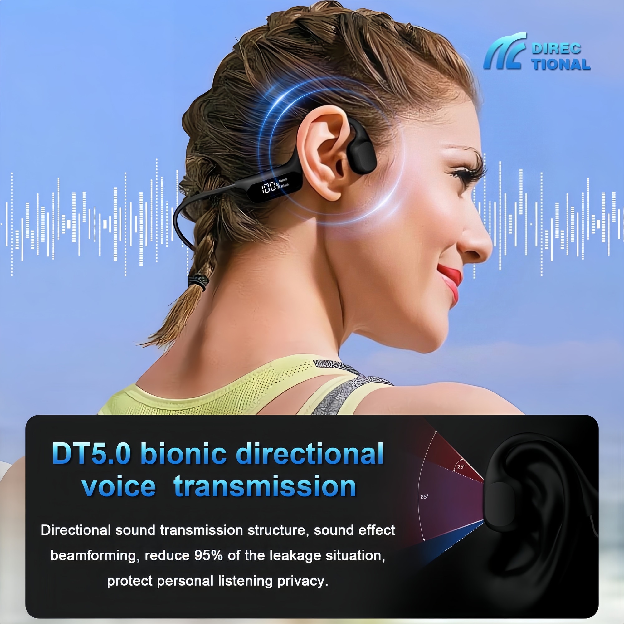 Casti wireless pentru inot, Casti cu conductie osoasa 2 in 1 cu MP3 ...